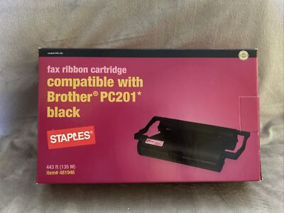 Staples Brand Fax Ribbon Cartridge Model # SFB-35C Brother PC201 Black ...