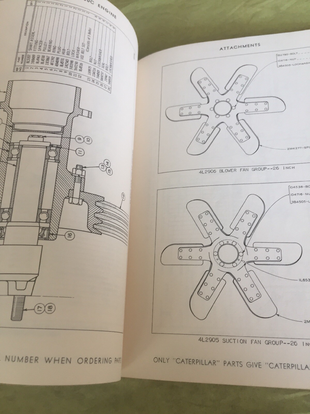CAT CATERPILLAR D330C ENGINE PARTS MANUAL BOOK S/N 4B1-UP Ship Service ...
