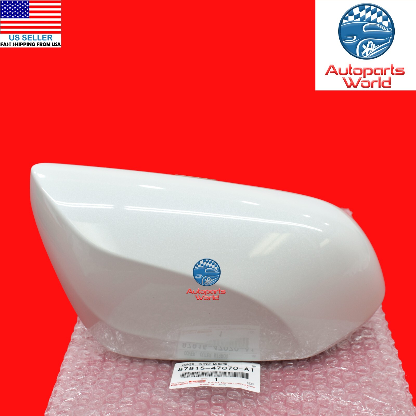 GENUINE TOYOTA 16-20 PRIUS PASSENGER WHITE PEARL 070 MIRROR COVER 87915 ...