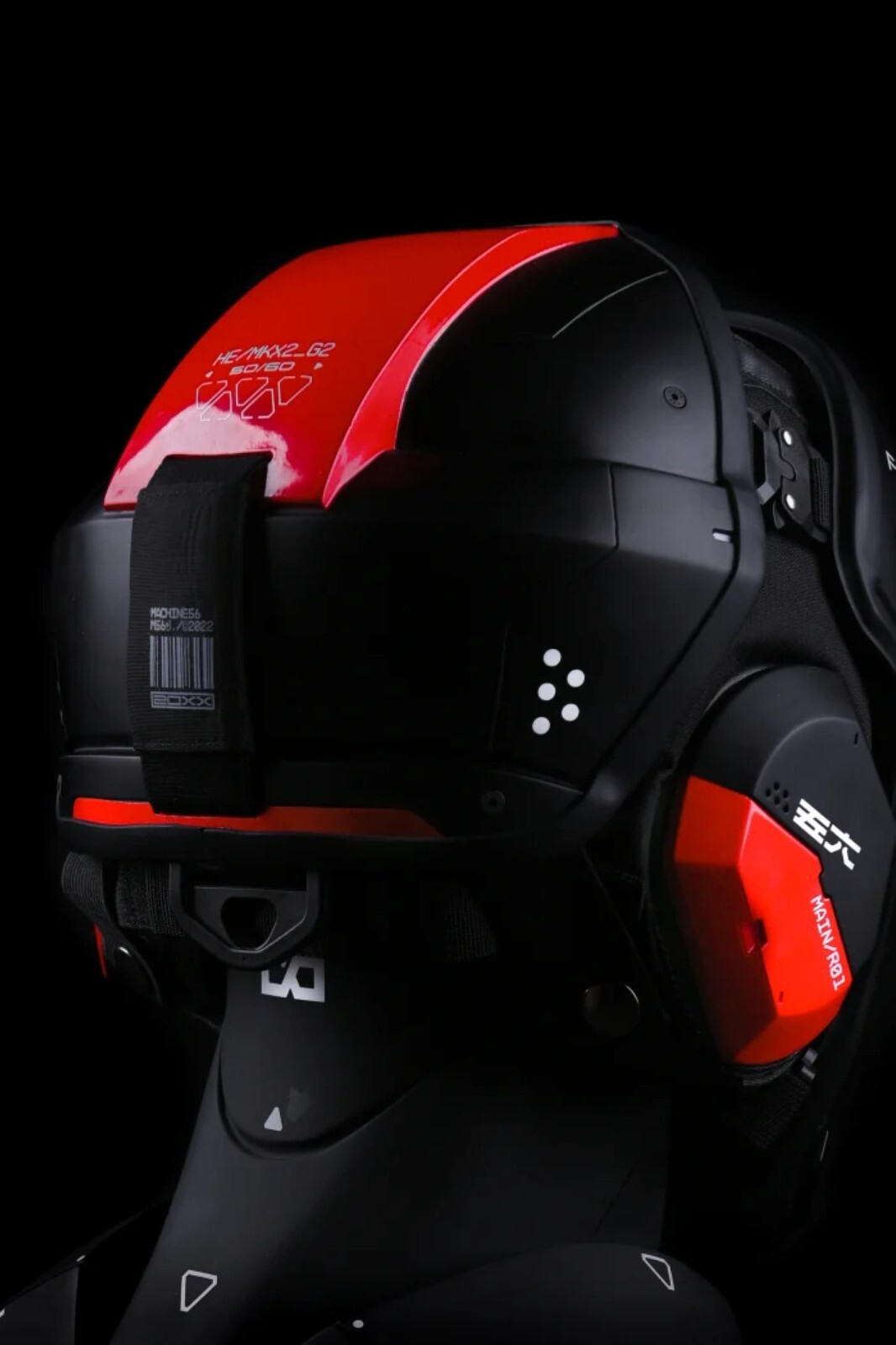 Machine56 Wearable Black Red Helmet Art Mask HE/MKX2-B01_F | eBay