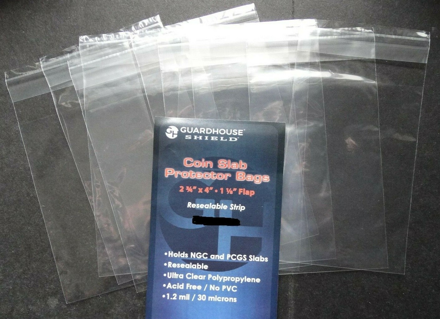 10 Loose Guardhouse Graded Coin Slab Protector Bags Resealable For NGC ...