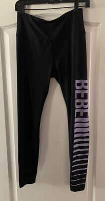 Bebe Sport~Activewear leggings for Women. Black + Purple Logo ~size S ...