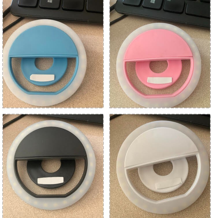 Portable Selfie LED Light Ring Camera iPhone Android iPad Ring Light ...