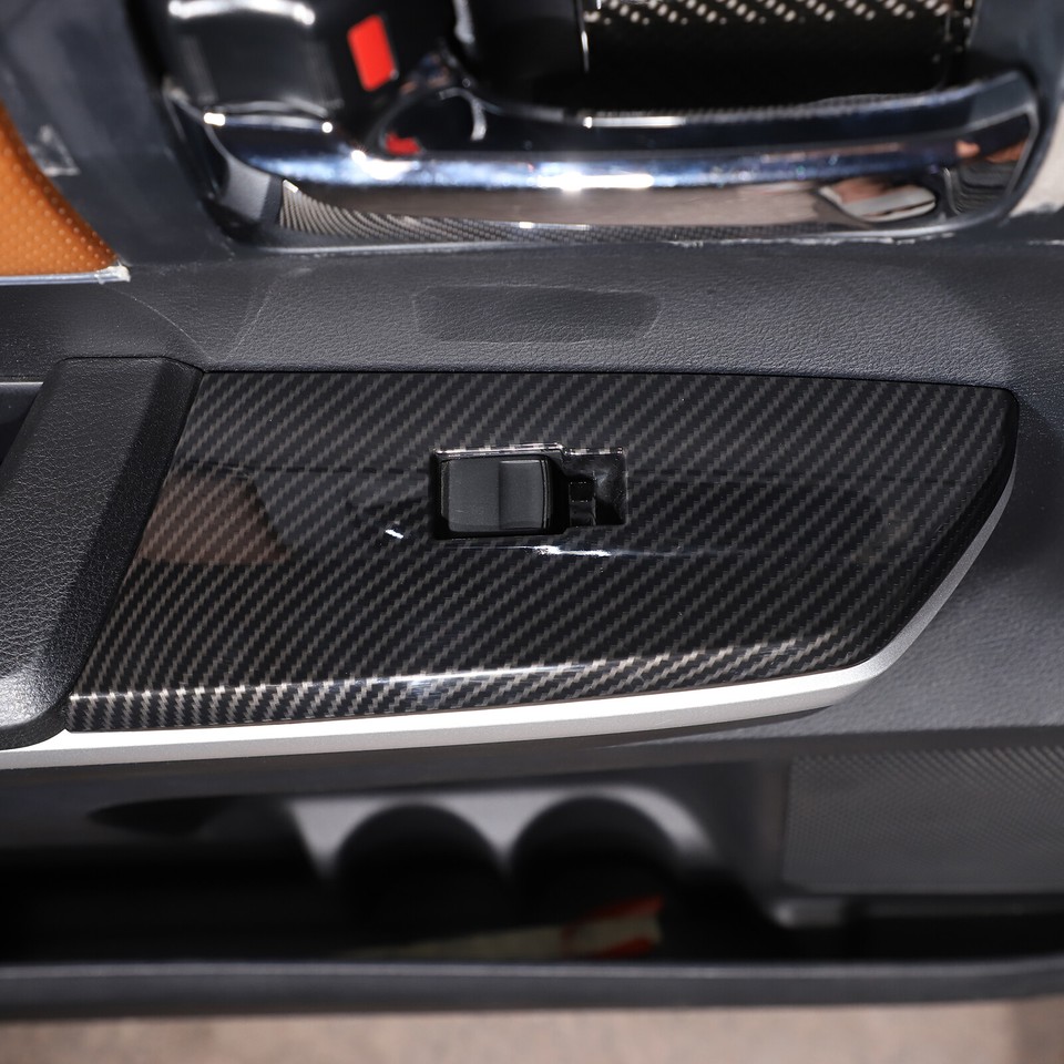 ABS Carbon Fiber Window Lift panel Cover Trim Fits CrewMax Tundra 2014 ...
