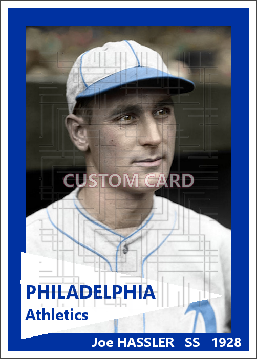 Joe Hassler - 1928 Philadelphia Athletics - 2.5 x 3.5 custom card ...