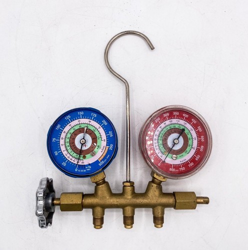 Ritchie Yellow Jacket AC HVAC Brass Testing & Charging 3 valve Manifold ...