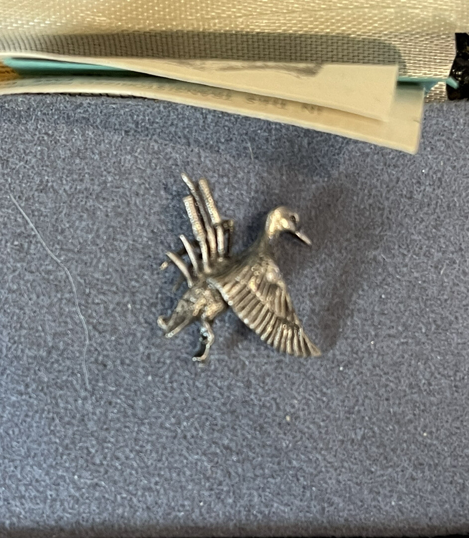 Vintage Sid Bell Duck Taking Flight Tie Tack/Hat Pin Sterling Silver ...