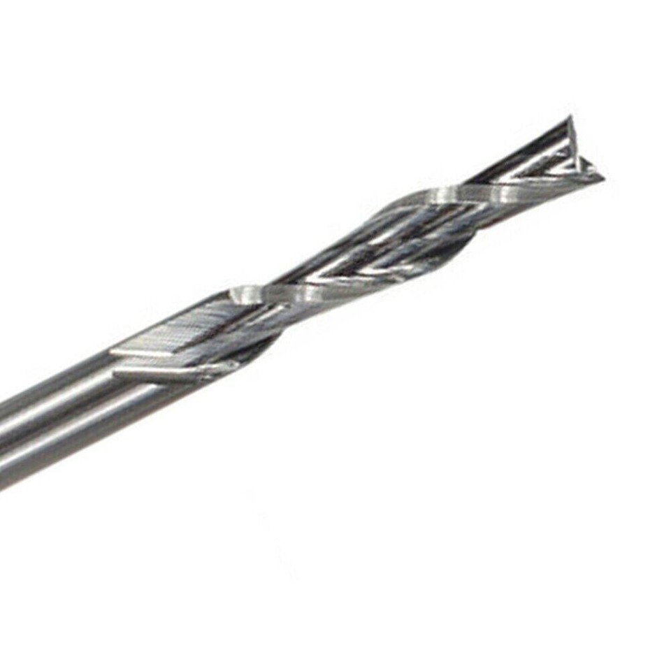 1/8" Shank 2 Flutes Solid Carbide Down cut Spiral End Mill CNC Router ...