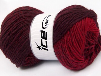Red Maroon Fantasia 61022 Ice Yarns Worsted Wool Acryl Yarn 100gr 207y ...