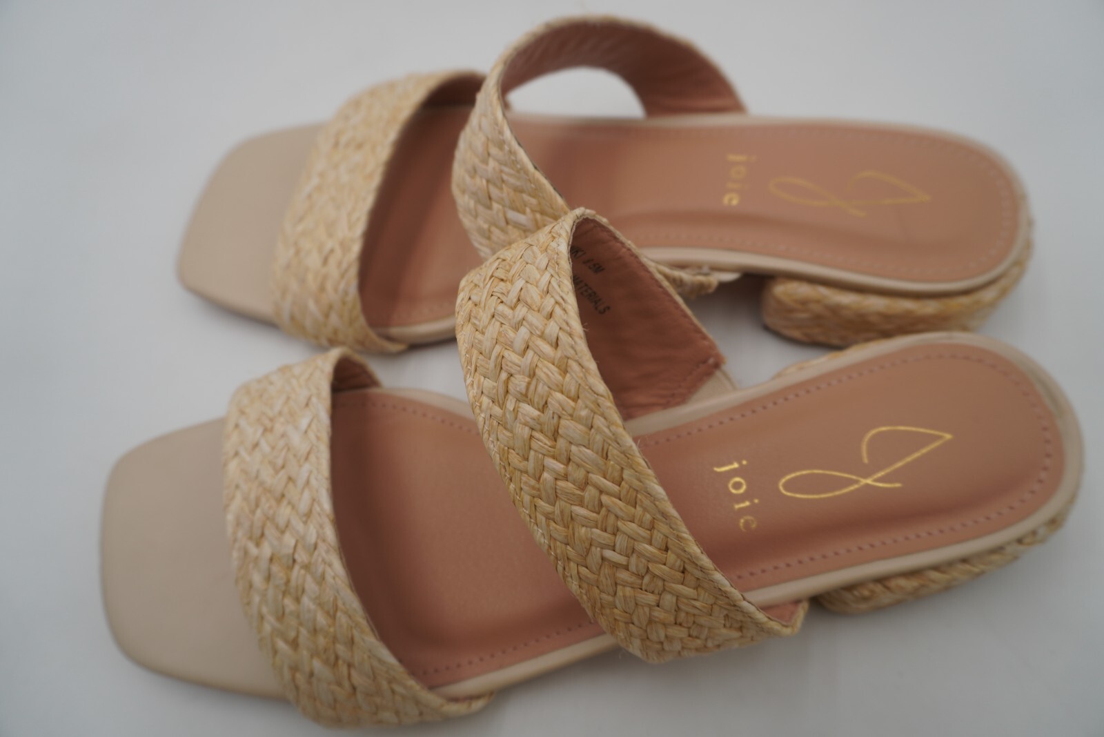 Joie Niki Natural Woven Raffia Straw Block Low Heel D… - Gem