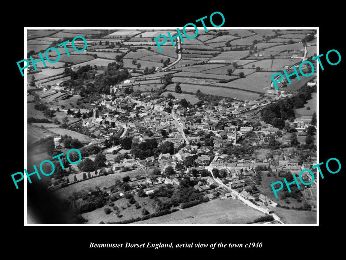 OLD 8x6 HISTORIC PHOTO OF BEAMINSTER DORSET ENGLAND AERIAL OF TOWN ...