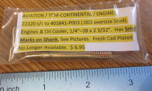 Continental TCM 22320 s/s 401841-P003 STUD Oversize .003 | eBay