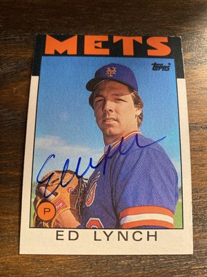 1986 Topps #68 Autographed Signed Ed Lynch Baseball Card New York Mets ...