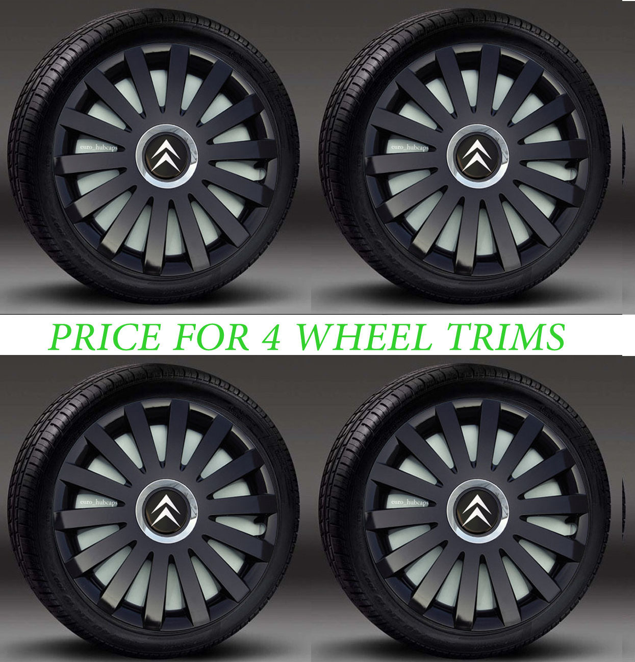 Set of 4 wheel trims 14" wheel trims, Hub Caps, Covers to fit Citroen ...