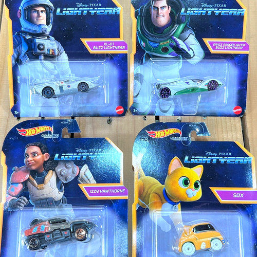 Hot Wheels Buzz Lightyear Character cars New 2022 Set of 4 Sox Izzy ...