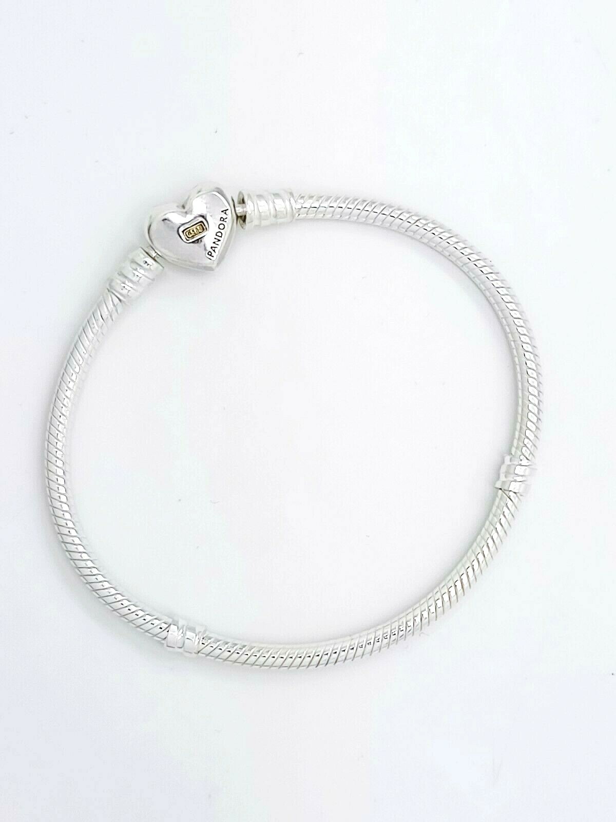 100% Authentic PANDORA 14K Domed Golden Heart Clasp Chain Bracelet ...