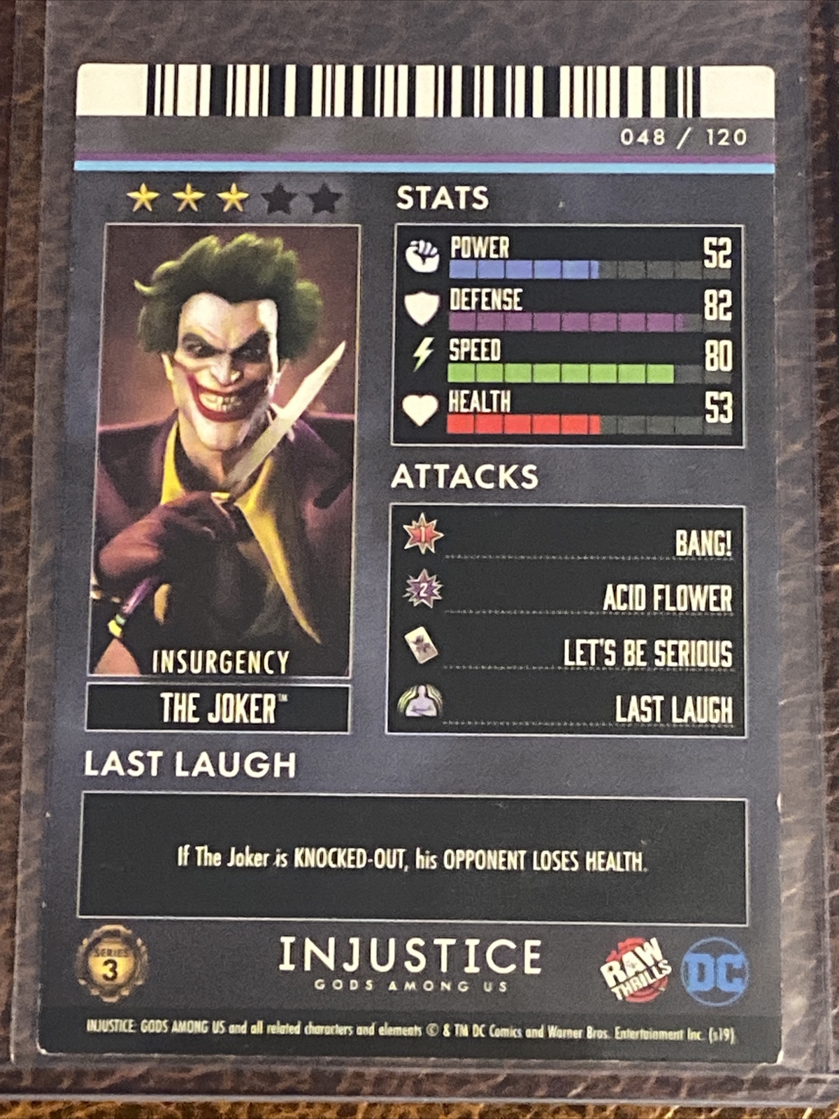Injustice Gods Among Us arcade Card 48/120 Joker Insurgency Series 3 ...