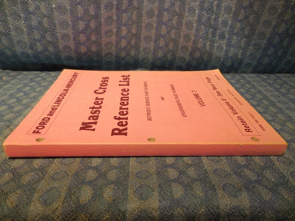 1985-1987 Ford Lincoln Mercury Master Cross Reference List Including ...
