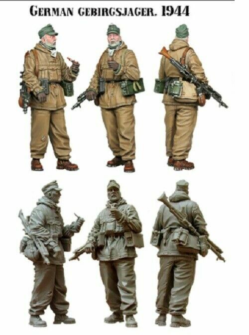 1/35 Resin Figure Model Kit German Soldier Alpine Mountain Troop WW2 ...