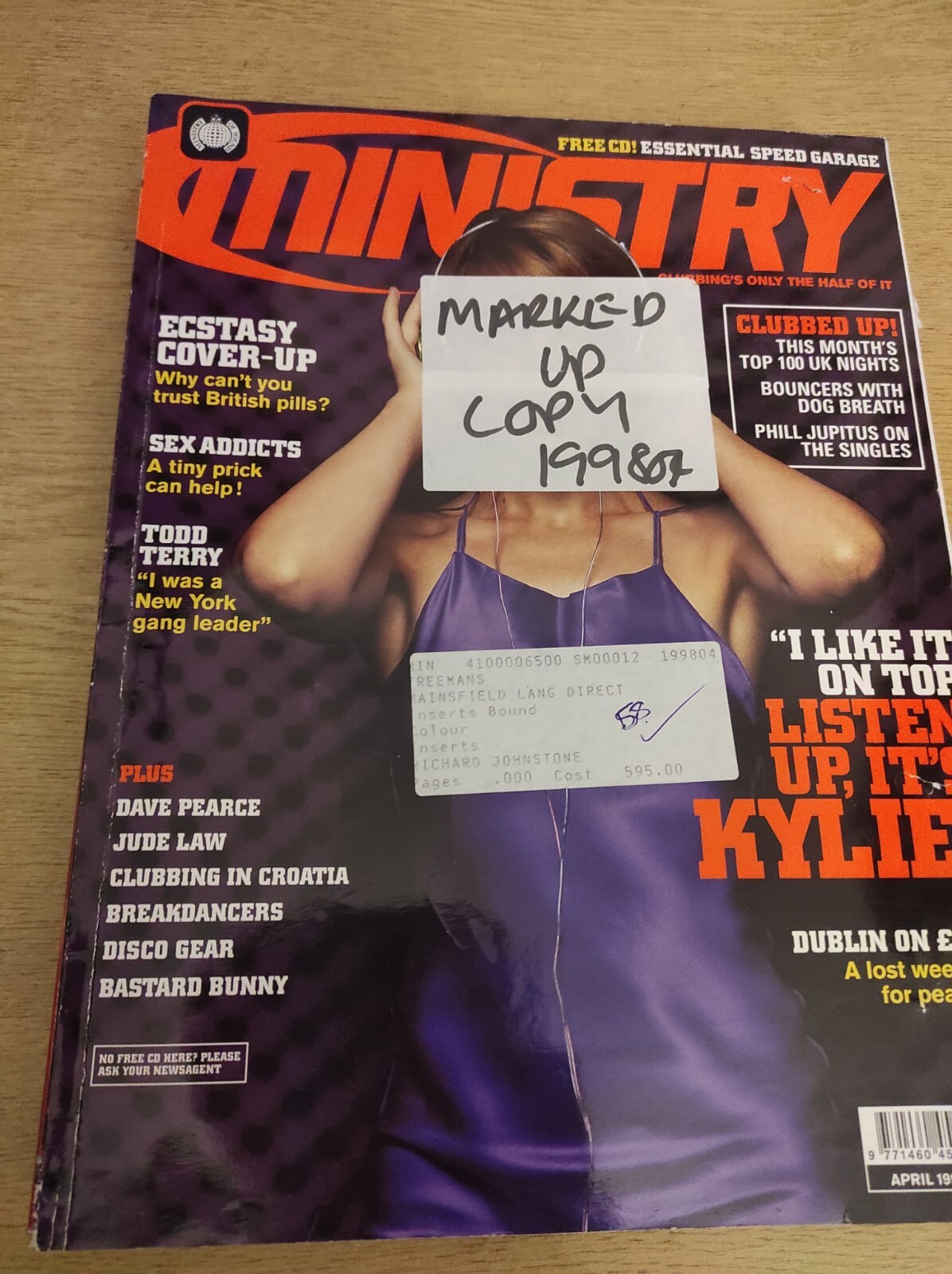 Ministry of Sound Magazine Issue 3, April 1998, Listen Up, It's Kylie ...