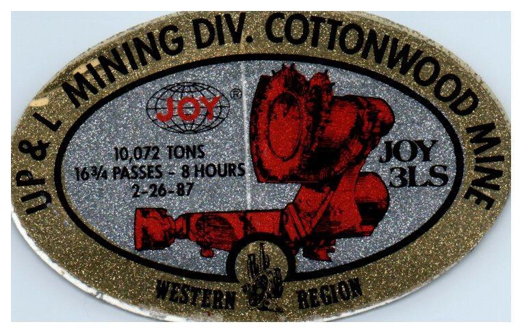Coal Mining Helmet Decal Sticker Joy Mining Western Region Cottonwood ...