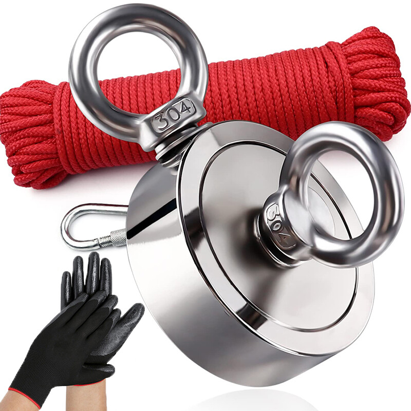 Fishing Magnet Kit Up to 1800 Lbs Pull Force Strong Neodymium ...