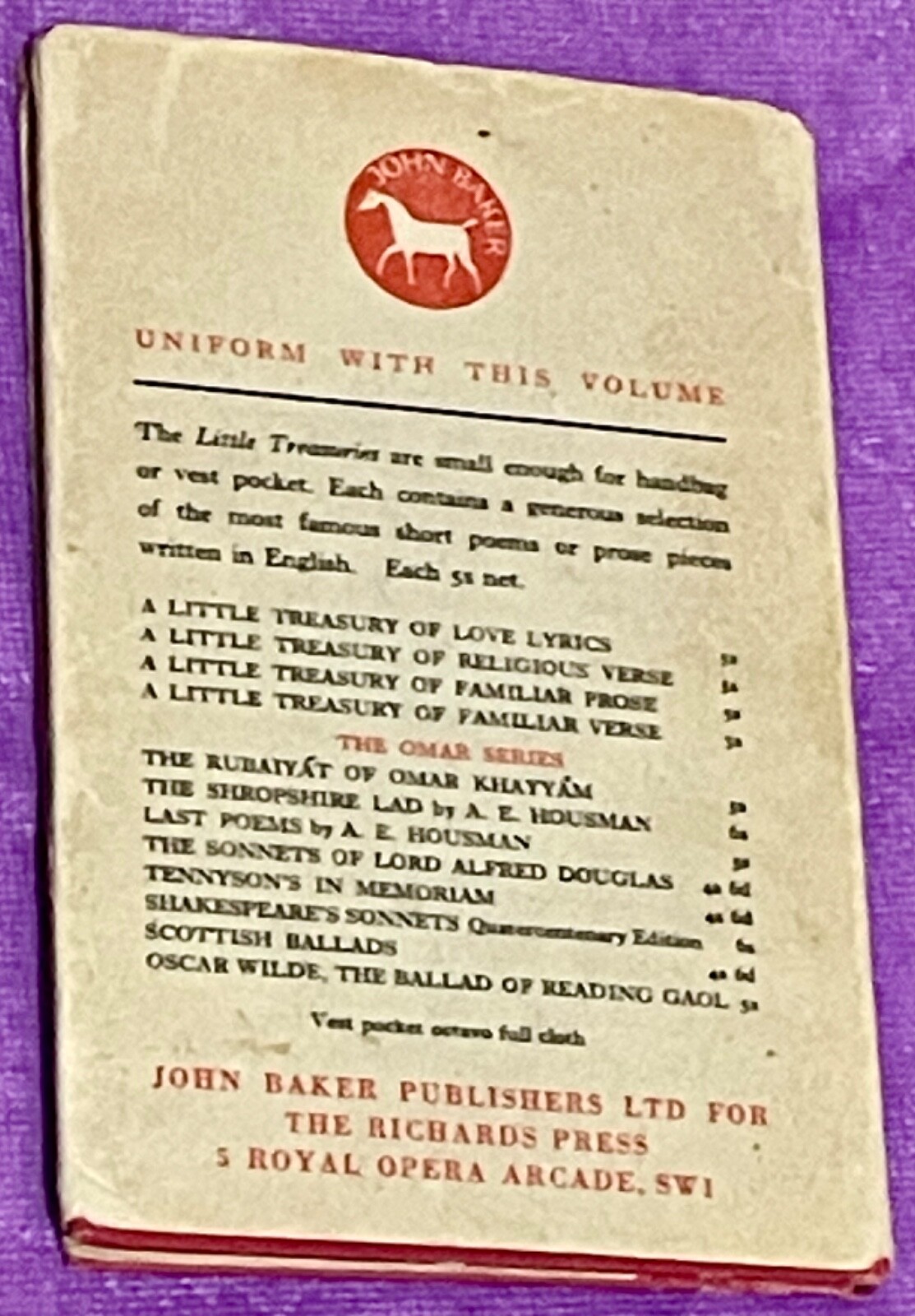 Ballad of Reading Gaol by Oscar Wilde (1964 / The Unicorn Press / Pocketbook) | eBay