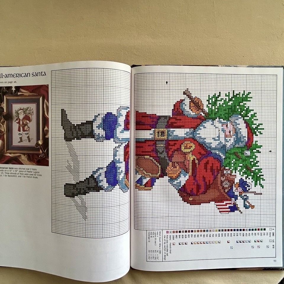 Santa Remembered Cross Stitch Patterns Book 1st printing 1989 Santa ...