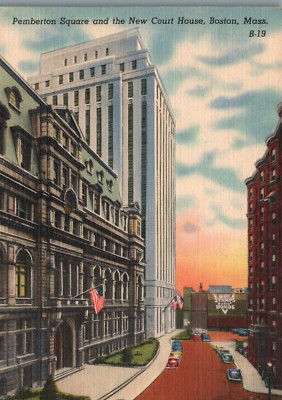 PEMBERTON SQUARE and the NEW COURT House Boston Mass Vintage Postcard ...