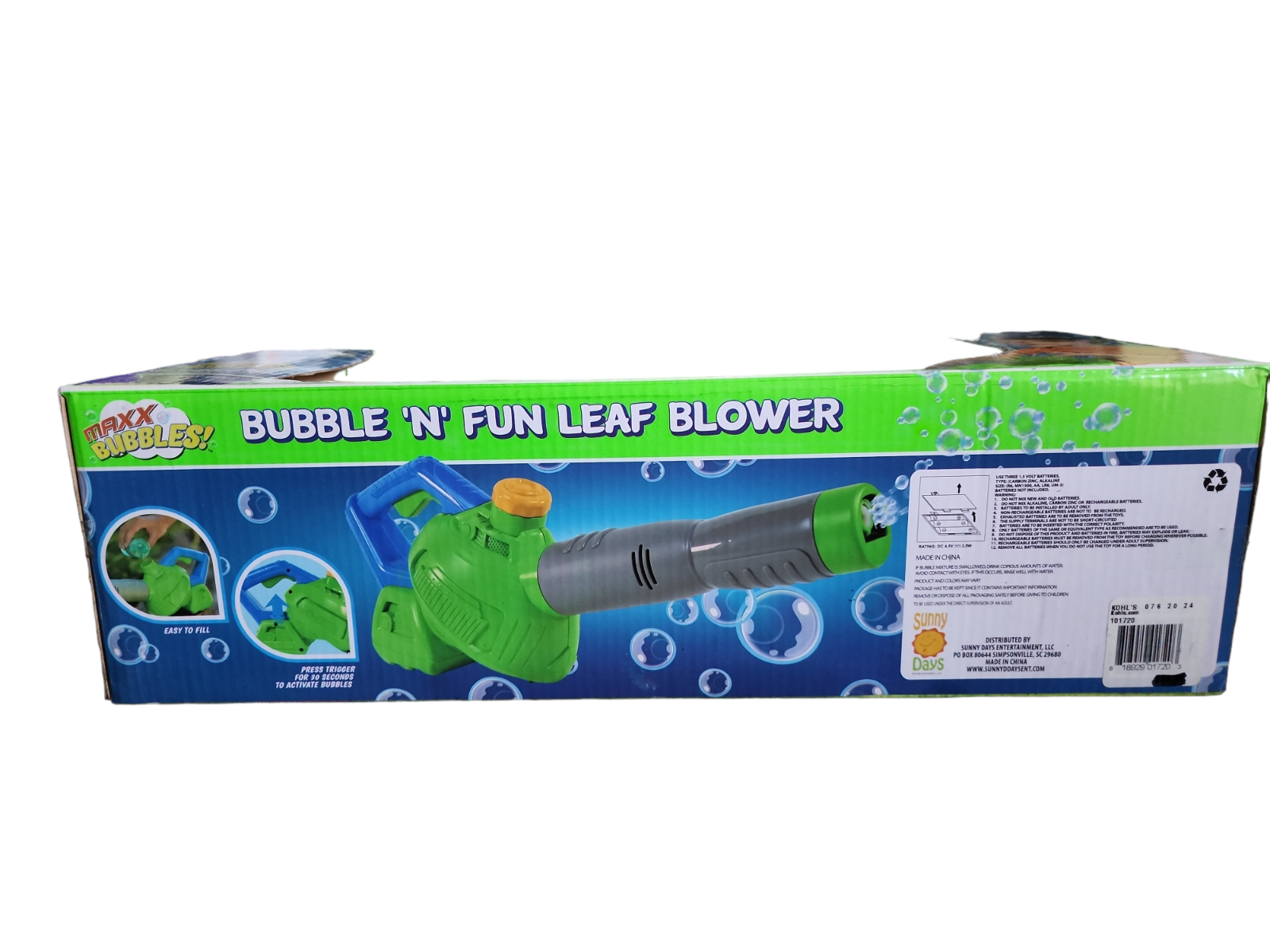 Motorized Bubble 'N' Fun Leaf Blower with Bubble Solution Maxx Bubbles ...