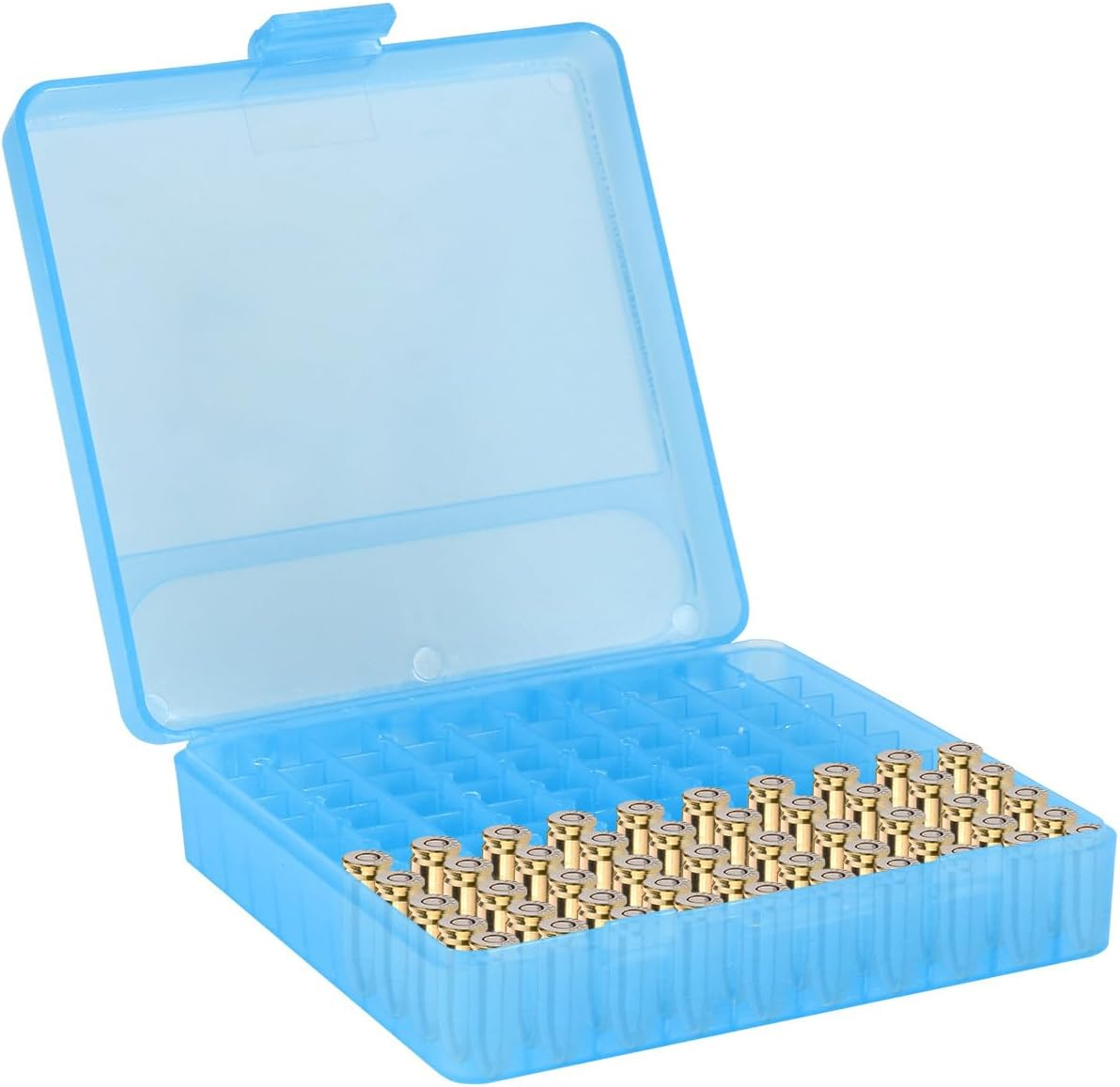 100 round Pistol Ammo Storage Box for Handgun | Blue Lockable Ammo Can ...