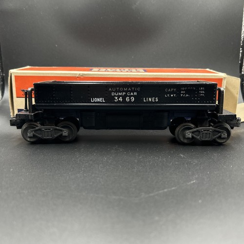 LIONEL #3469 AUTOMATIC COAL DUMP CAR BLACK 1949 DIE CAST/ALUMINUM MINT ...