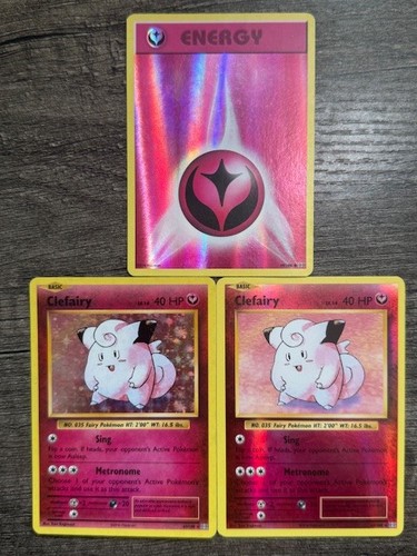 BOTH REV.HOLO + HOLO CLEFAIRY 63/108 RARE 2016 FAIRY ENERGY REV.HOLO ...