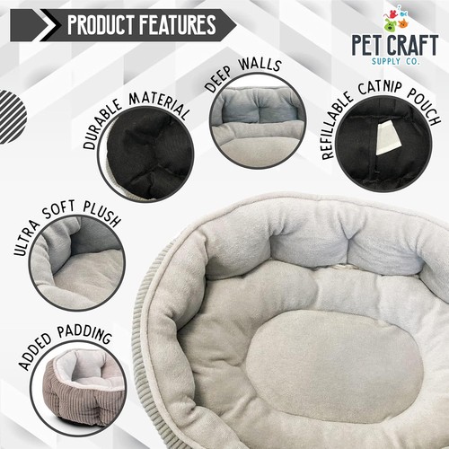 Premium Comfy Cat Bed With Catnip Pouch For Indoor And Outdoor Use ...