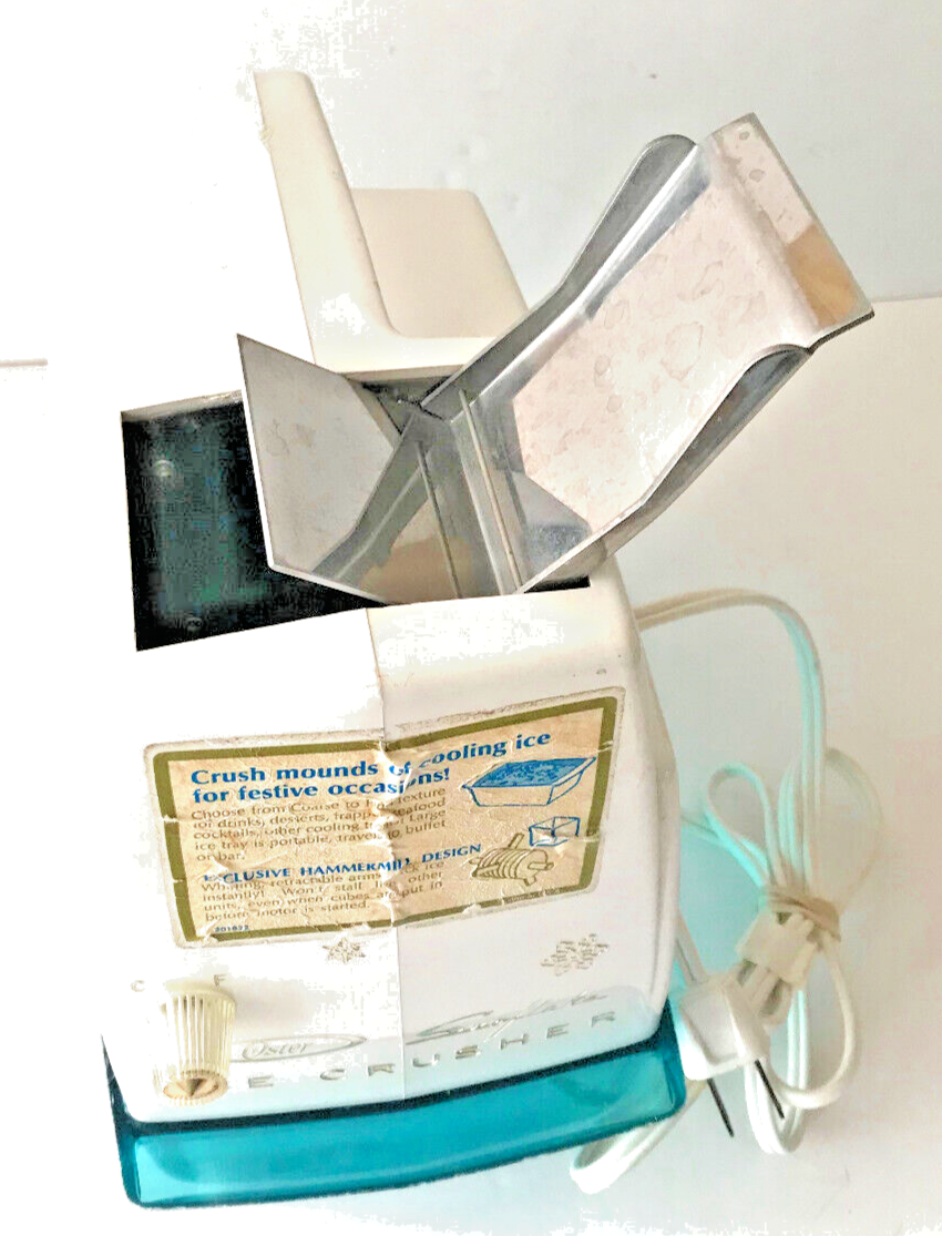 Vintage Oster Snowflake Turquoise Teal Ice Crusher 1960s Mid Century ...