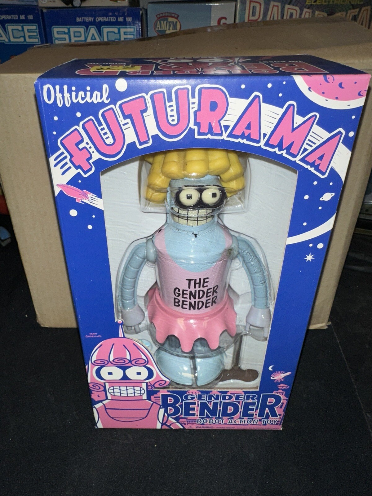 FUTURAMA GENDER BENDER ROBOT WIND-UP ACTION TOY CASE FRESH VINTAGE HTF #2