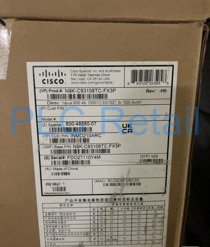 NEW CISCO exchange board N9K-C93108TC-FX3P Nexus 9300 Fast delivery | eBay