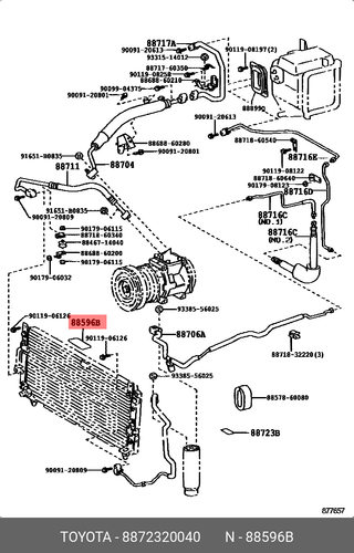 Genuine OE label, cooler service caution, 8872320040 for TOYOTA 88723 ...