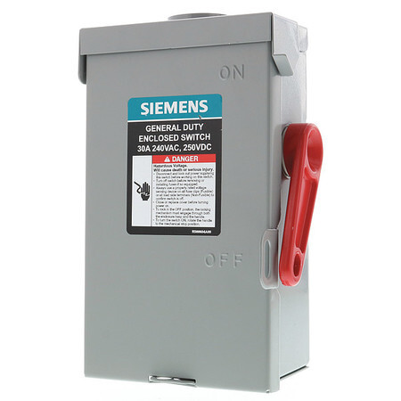 Siemens Gf22inra Fused General Duty Safety Switch 2p3w Gray for sale ...
