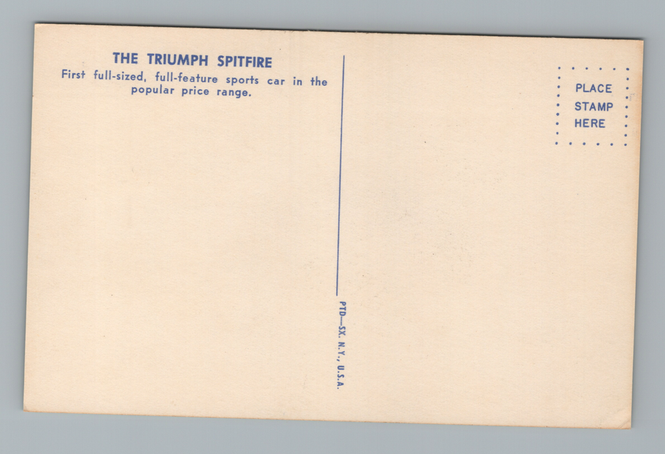 Postcard The Triumph Spitfire Sports Car *A4107 | eBay