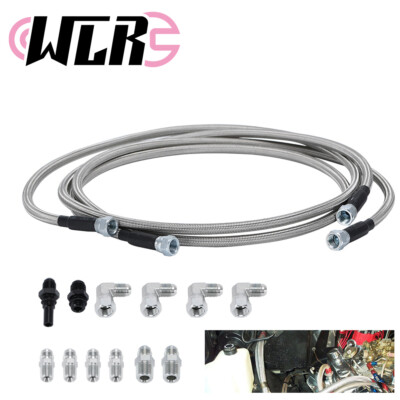 70” Braided Transmission Cooler Lines For TH350 TH400 4L60E 4L80E 700R4 ...