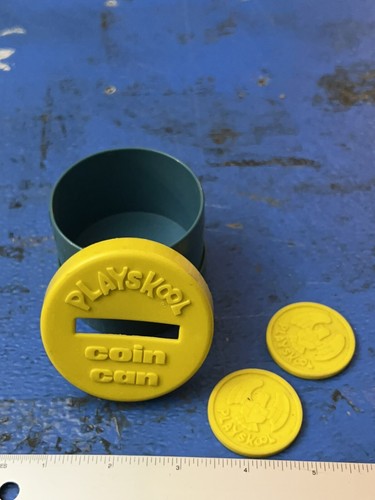 1975 Playskool Coin Can, Lid, & 2 Play Coins | eBay