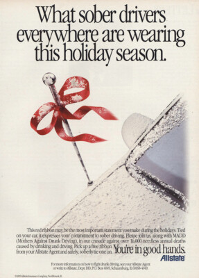 1995 Allstate Insurance: Sober Drivers Holiday Season Vintage Print Ad ...