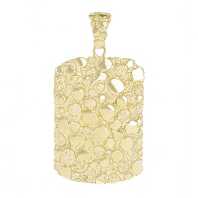 14k Yellow Gold Solid Big Rectangle Nugget Pendant 2" 13.2 grams | eBay