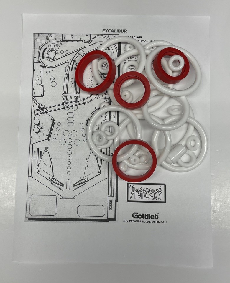 1988 Gottlieb / Premier Excalibur Pinball Machine Rubber Ring Kit | eBay