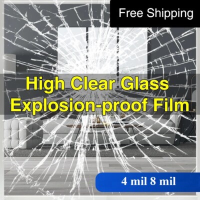 4Mil 8Mil Clear Security Window Film Shatterproof Glass Protection 24in ...