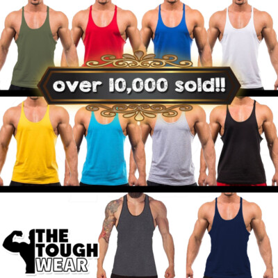 Gym Singlets - Bodybuilding Tank Top Gym Stringer Y-Back Muscle ...