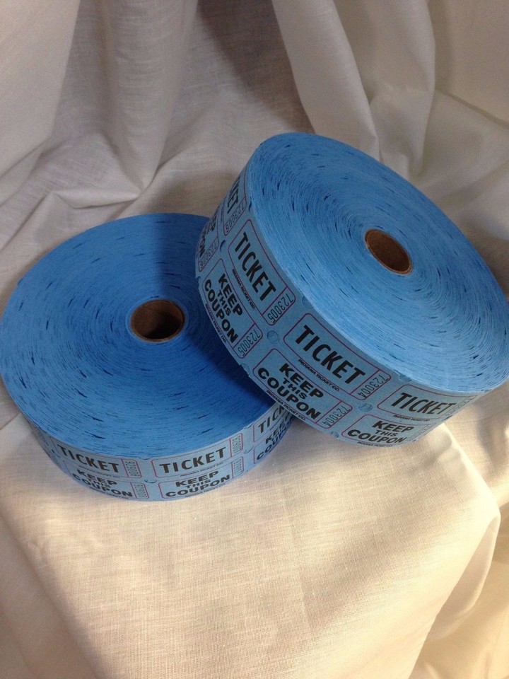 5 Rolls Raffle Tickets 2000 50/50 Double Stub Five Roll Deal 10,000 ...