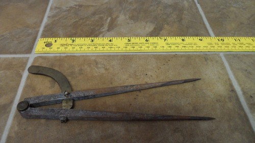 Vintage Carpenters Woodworking Compass - Metal - Brass Arm - 8" Tall ...