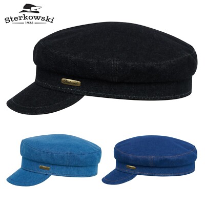 Sterkowski TRAWLER Denim Classic Fisherman Cap Breton Sailor Fiddler ...